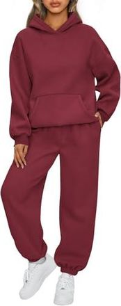 Generic Ensemble de survêtement 2 pièces pour femme, tenue décontractée à capuche, grande taille, vêtements tendance pour lautomne, pantalon de voyage à laéro