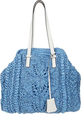 Ermanno Scervino Femme, Sacs, Bleu, Taille: ONE Size Shopper Raffia Tote Bag