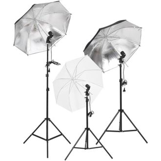 vidaXL Kit d&eacute;clairage de studio avec tr&eacute;pieds et parapluies vidaXL