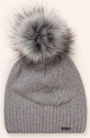 Capo Capo Mütze Mit Cashmere Und Schmucksteinen grau
