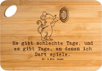 Mr. & Mrs. Panda Bambus - Schneidebrett Dart Spielen - Geschenk, Hobby, Dart Turnier, Schneidbrett, Gewinn, K&uuml;chenbrett, Hackbrett, Holzbrett