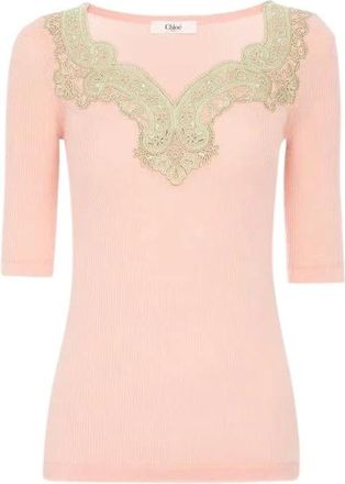 Chlo&eacute; Femme, Pulls, Rose, Taille: 40 FR Maille E26