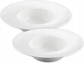 Wilmax England Wilmax - Tiefer Teller - 2 St&uuml;ck - &Oslash; 25,5cm - Wei&szlig;er Suppenteller aus Porzellan - 600ml Speiseteller - Sp&uuml;lmaschinenfest - Fr&uuml;hst&uuml;cksteller - Kuchente
