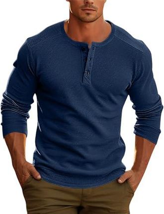 Generic Polo basique cool et respirant pour homme, coupe classique, boutonn&eacute;e, l&eacute;ger, extensible, t-shirts dext&eacute;rieur, bleu, XXL