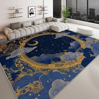 Generic Tapis pour Salon Antid&eacute;rapant 180 x 240 cm, Tapis Lavables &agrave; Poils Courts Fantaisie &Eacute;l&eacute;gance Ciel &Eacute;toil&eacute; Nuages pour Cuisine Salle &agrave; Manger Bureau et 