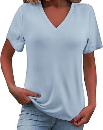 Generic Chemise unie à manches courtes pour femme, chemisier tendance pour toutes les occasions, cardigan dété chic pour la vie quotidienne, cadeaux de Noël, 