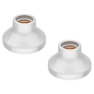 LEDs Com 2 pièces plafonnier/douille de lampe ELEKTRA, porcelaine, blanc brillant, 1x E27 max. 300W