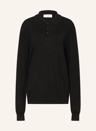Les Deux Strick-Poloshirt Greyson Aus Merinowolle schwarz