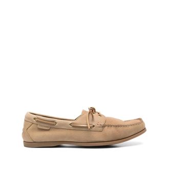 Tom Ford Beige Leder Bootsschuhe mit Schn&uuml;rung - - Shoes - Herren - Beige - 42 EU