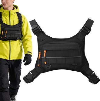 Generic Brusttasche | Verstellbare Und Atmungsaktive Laufweste,Reise Brustgurt | Geeignet F&uuml;r Wandern, Reisen, Fitness, Camping, Angeln, Radfahren, Skifahren,