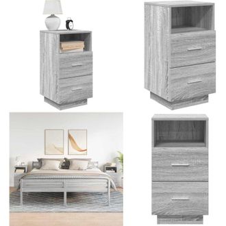vidaXL Tables de chevet 2 pcs avec 2 tiroirs sonoma gris 36x36x68 cm - Vidaxl