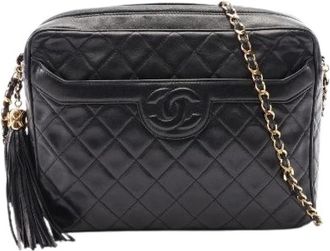 Chanel Sac port&eacute; &eacute;paule Matelass&eacute; en cuir dagneau Pre-owned - Femme - Pre-owned - Noir - Taille: ONE Size