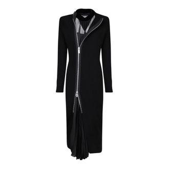 sacai Elegantes Schwarzes Wollkleid Aw23 - - Dresses - Damen - Schwarzk - M