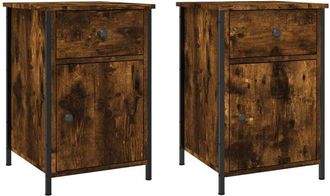 vidaXL Tables de chevet 2 pcs chêne fumé 40x42x60 cm bois dingénierie vidaXL
