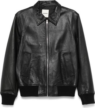 Sandro Klassische Lederjacke - Schwarz