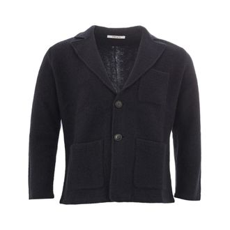 KANGRA Elegante Blaue Wolljacke fr Mnner - - Knitwear - Herren - Blau - L