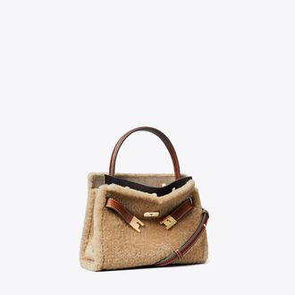 Tory Burch Petite Lee Radziwill Double Bag mit Lammfell
