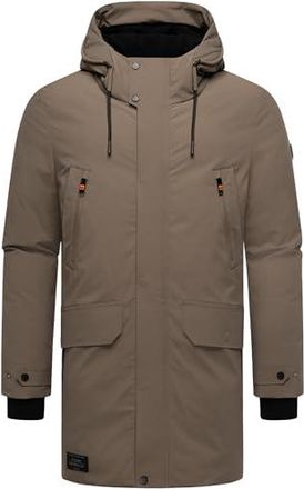 Stone Harbor Manteau dhiver chaud pour homme avec doublure en polaire, de nombreuses poches int&eacute;rieures et ext&eacute;rieures et grande capuche Kitraan XX S-3XL, Marron p