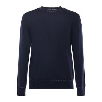 Eleventy Rundhals-Strickware - - Knitwear - Herren - Blau - 2XL