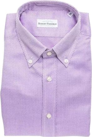 Robert Friedman Homme, Chemises, Multicolore, Taille: M Purple Dotted Cotton Shirt