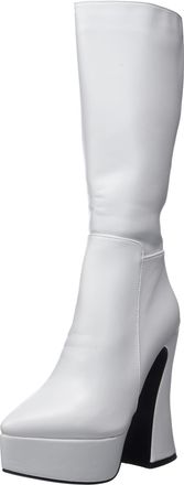 Lamoda Damen Sketchy Mid Calf Boot, White Pu, 38 EU