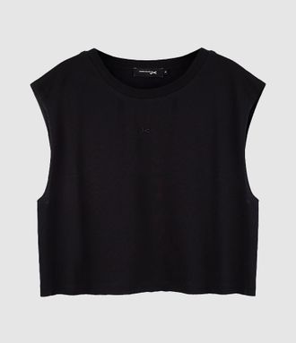 Jeanne Vouland D&eacute;bardeur Lopi Crop Coton Organique Noir