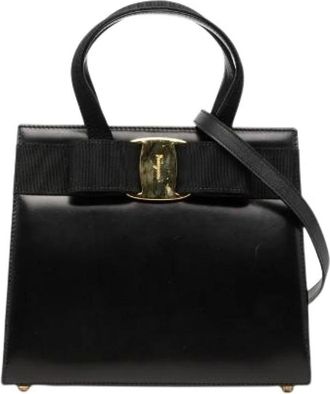Ferragamo Sac 2-en-1 en cuir Vara Ribbon Pre-owned - Femme - Pre-owned - Noir - Taille: ONE Size