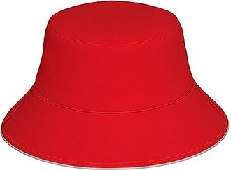 Generic Chapeau De Seau Image Rouge Uni Femme Chapeau De P&ecirc;cheur &Eacute;t&eacute; Pliable Bonnet De Soleil, pour Le Camping, Sports, La Randonn&eacute;e, 56-58cm