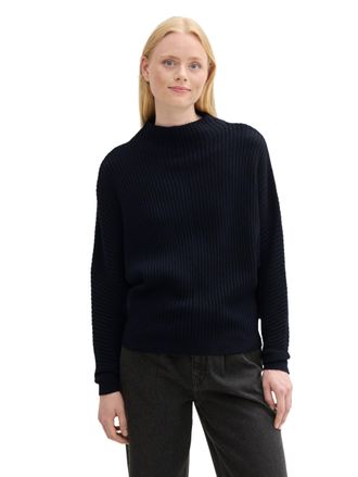 Tom Tailor Damen Strickpullover mit Fledermaus&auml;rmeln,10668 - Sky Captain Blue, L