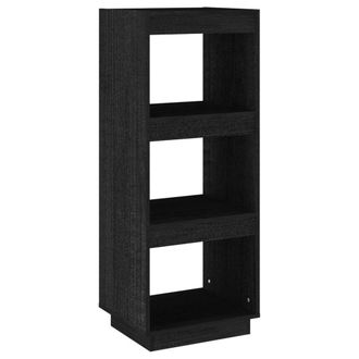 Generic Massivholz Kiefer B&uuml;cherregal, Regal, Standregal, Aktenregal, B&uuml;roregal, Raumtrenner Aufbewahrung f&uuml;r Wohnzimmer(Nat&uuml;rlich 40x35x71cm) (Schwarz 08)