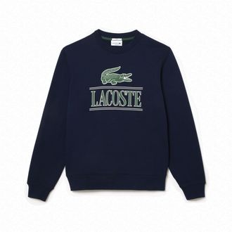 Lacoste Herren Sweatshirt SH1228, Männer Pullover,sportlicher Sweater,Logo,Regular Fit,Blau,M