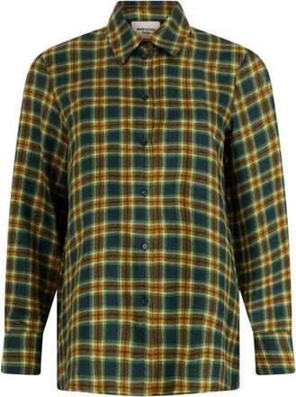 Max Mara Femme, Blouses et Chemises, Vert, Taille: 40 FR Chemise en twill de soie &agrave; carreaux
