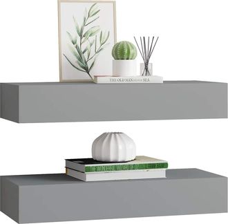 Generic Wandregal mit Schublade, 2 STK, Schubladenregal, Wandschublade, Hängeregal Wandschrank, Wandboard,Schweberegal mit Schubladen, für Schlafzimmer/Wohnzi