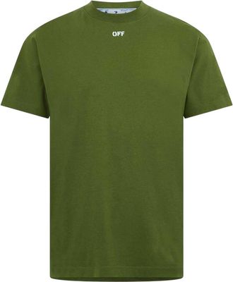 Off-white Off White - T-Shirt f&uuml;r Herren, Baumwolle, Regul&auml;r (Gr&uuml;n/Wei&szlig;)