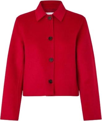 Samsøe & Samsøe Femme, Vestes, Rouge, Taille: 38 FR Veste Rouge Saholly avec Col