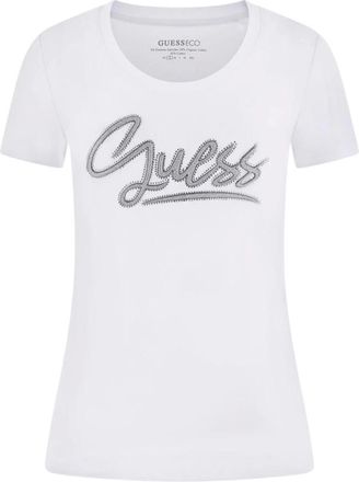 Guess Femme, Tops, Blanc, Taille: 44 FR Script Tee