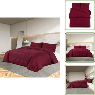 vidaXL Ensemble de housse de couette Bordeaux 260x240 cm Coton - Housses De Couette - Linge De Lit - Literie - Coton - Rouge