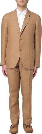 Lardini Homme, Costumes, Brun, Taille: M Élégant Costume Deux Pièces en Lin Marron