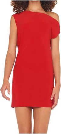 Norma Kamali Femme, Robes, Rouge, Taille: 38 FR Drop Shoulder Mini Dress