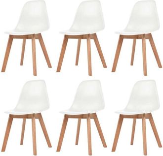 vidaXL Vidaxl - Chaises à manger lot de 6 Blanc Plastique