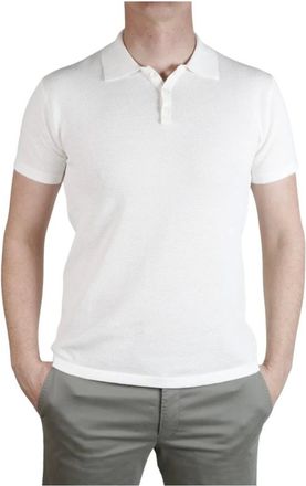 Daniele Fiesoli Homme, Tops, Blanc, Taille: 2XL Polo Blanc avec Structure Tricot&eacute;e