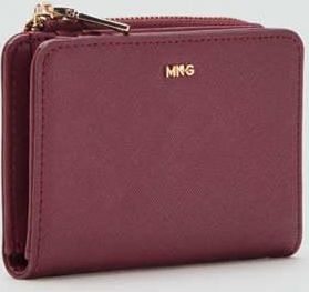 Mango Portefeuille effet saffiano &agrave; rabat bordeaux - Femme - Taille unique - MANGO