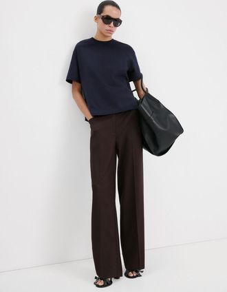 Mango T-shirt en coton oversize bleu marine fonc&eacute; - Femme - XXS - MANGO