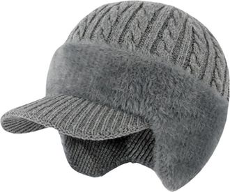 Generic Winterm&uuml;Tze Herren M&uuml;Tze Damen Skandinavische Mit Ohrenschutz, Mit Fleece Gef&uuml;Ttert Unisex-Einheitsgr&ouml;&szlig;E Beanie Hat Knitted with Brim Ear Flaps and Fl