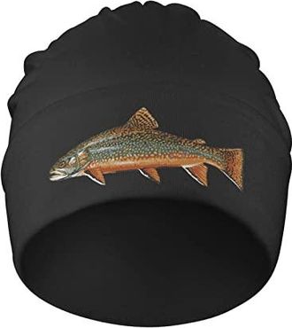 Generic Femme Homme Bonnet &Agrave; Revers P&ecirc;che &Agrave; La Truite Amusante en Plein Air Bonnets De Ski Chaud Hiver Chapeaux Doux Bonnet dhiver pour Ski Course Patinage