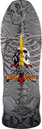 Powell Peralta DCPMRRSSGGS Skateboard-Deck Geegah Skull Sword Silver Re-Issue, Grau