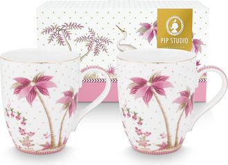 Pip Studio Jolie Dots Gold Pink Becher Large 350ml Set2