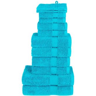 vidaXL 12 tlg. Premium-Handtuch-Set SOLUND T&uuml;rkis 600 g/m&sup2; vidaXL414364