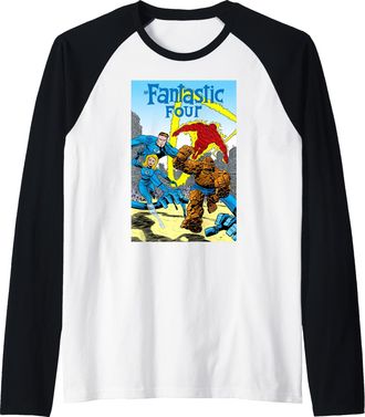 MARVEL Super Heroes Fantastic Four Retro Vintage Comic Cover Raglan