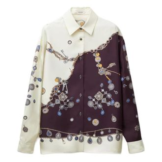 Versace Hemd aus bedrucktem Seidentwill - - Blouses & Shirts - Damen - Mehrfarbig - XL